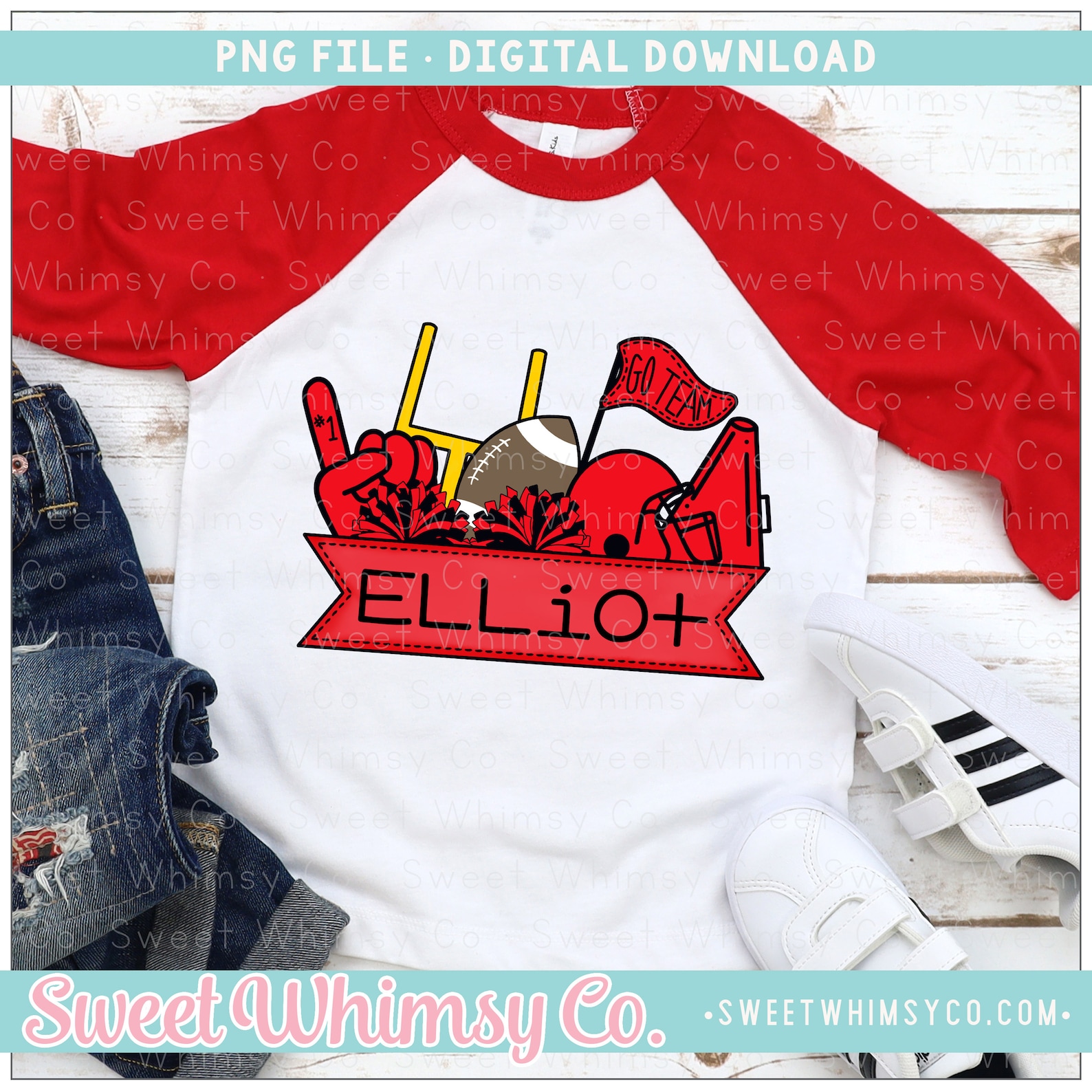 Red and Black Football Team Banner PNG Sublimation Design - Etsy