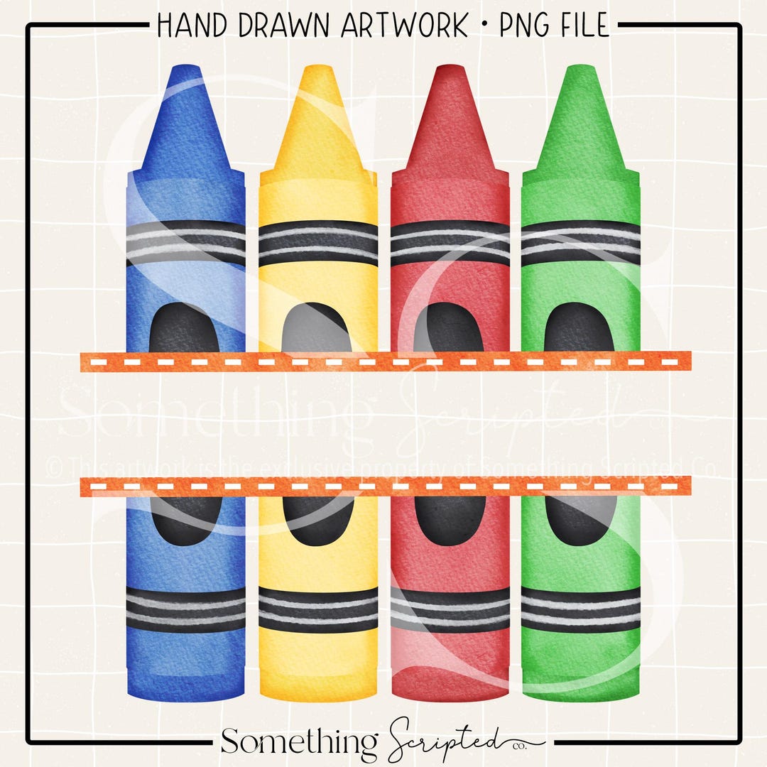 Crayon PNG: Primary Colors Clipart, Teacher Design (digital Download ...