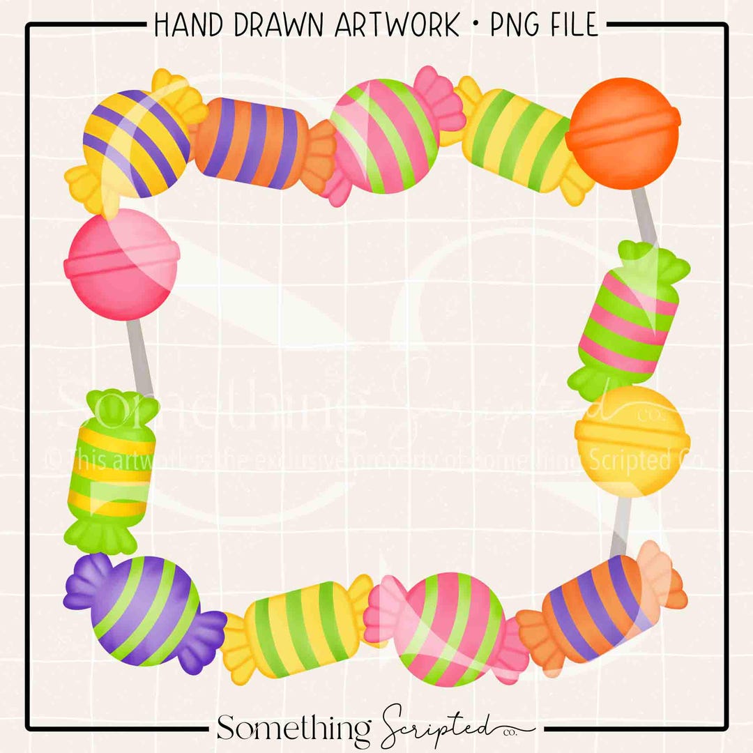 Candy Frame Halloween PNG Sublimation Design, Sweet Treat Clipart ...