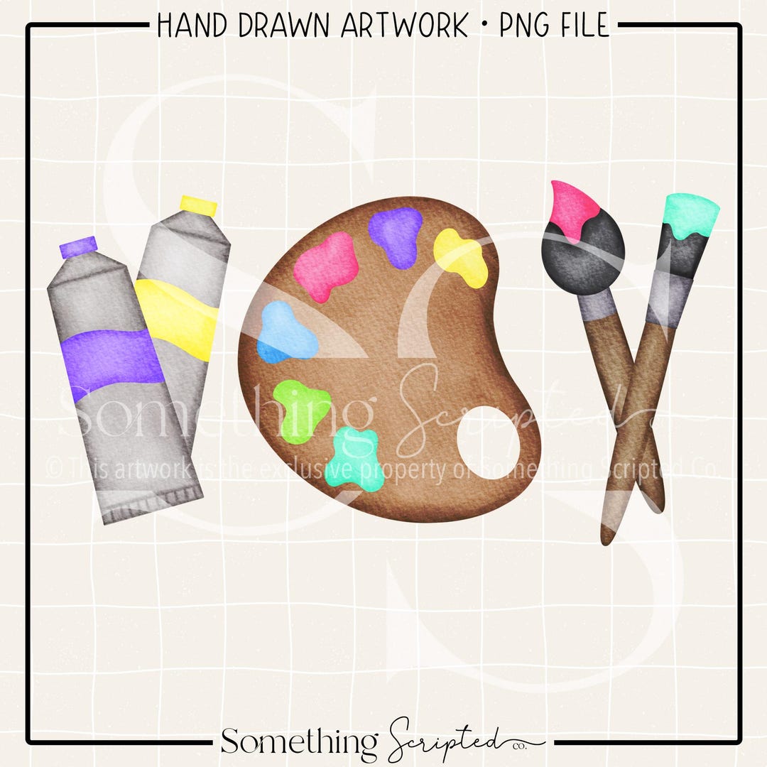 Paint Brush Palette PNG: Art Class Clipart (digital Download) - Etsy