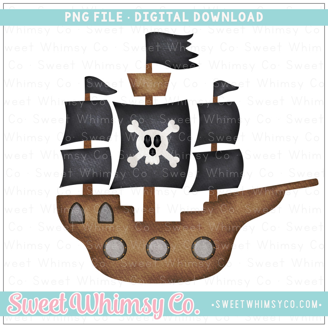 Pirate Ship PNG Sublimation Design Pirate Printable Clipart - Etsy
