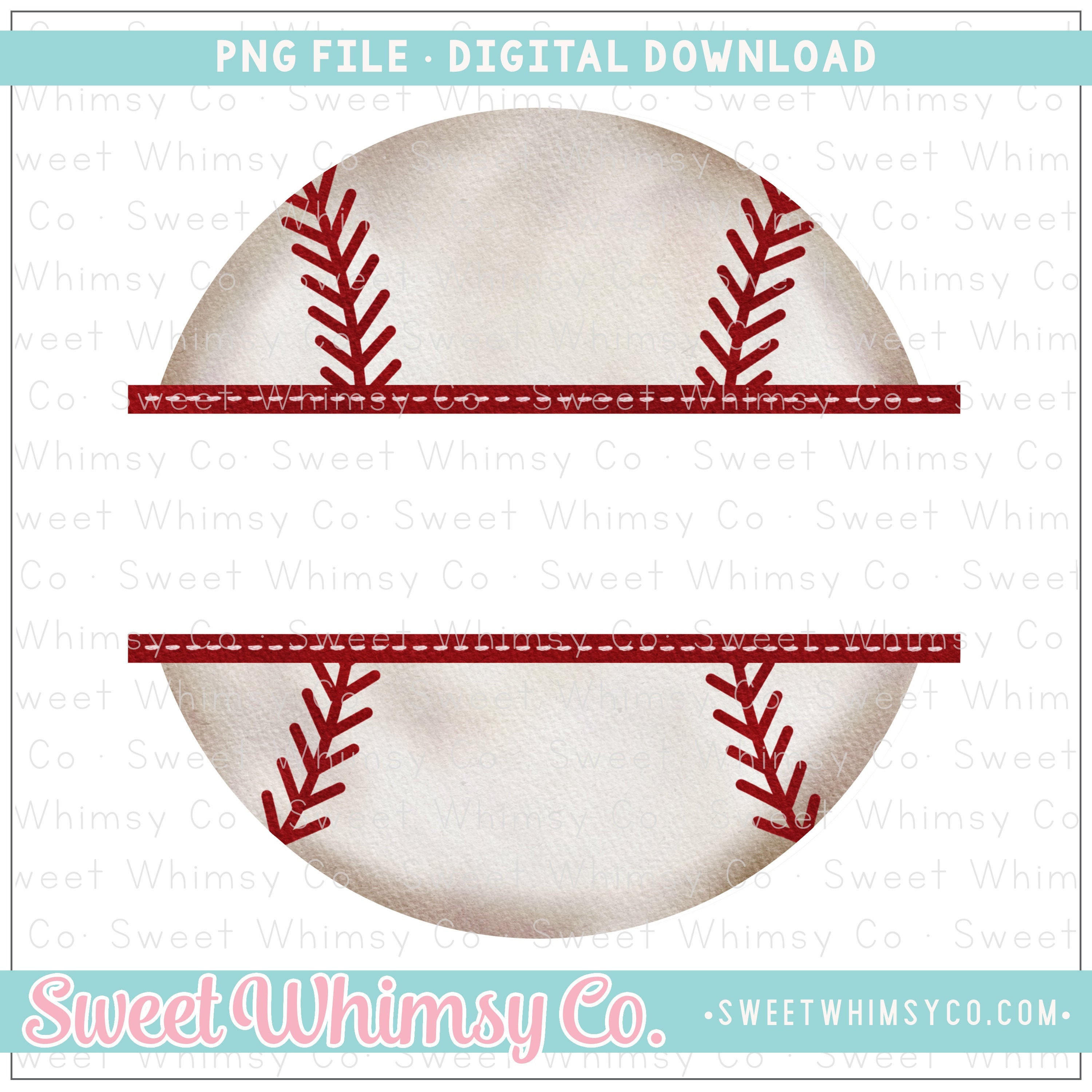 Split Baseball PNG Sublimation Design Baseball Clipart | Etsy