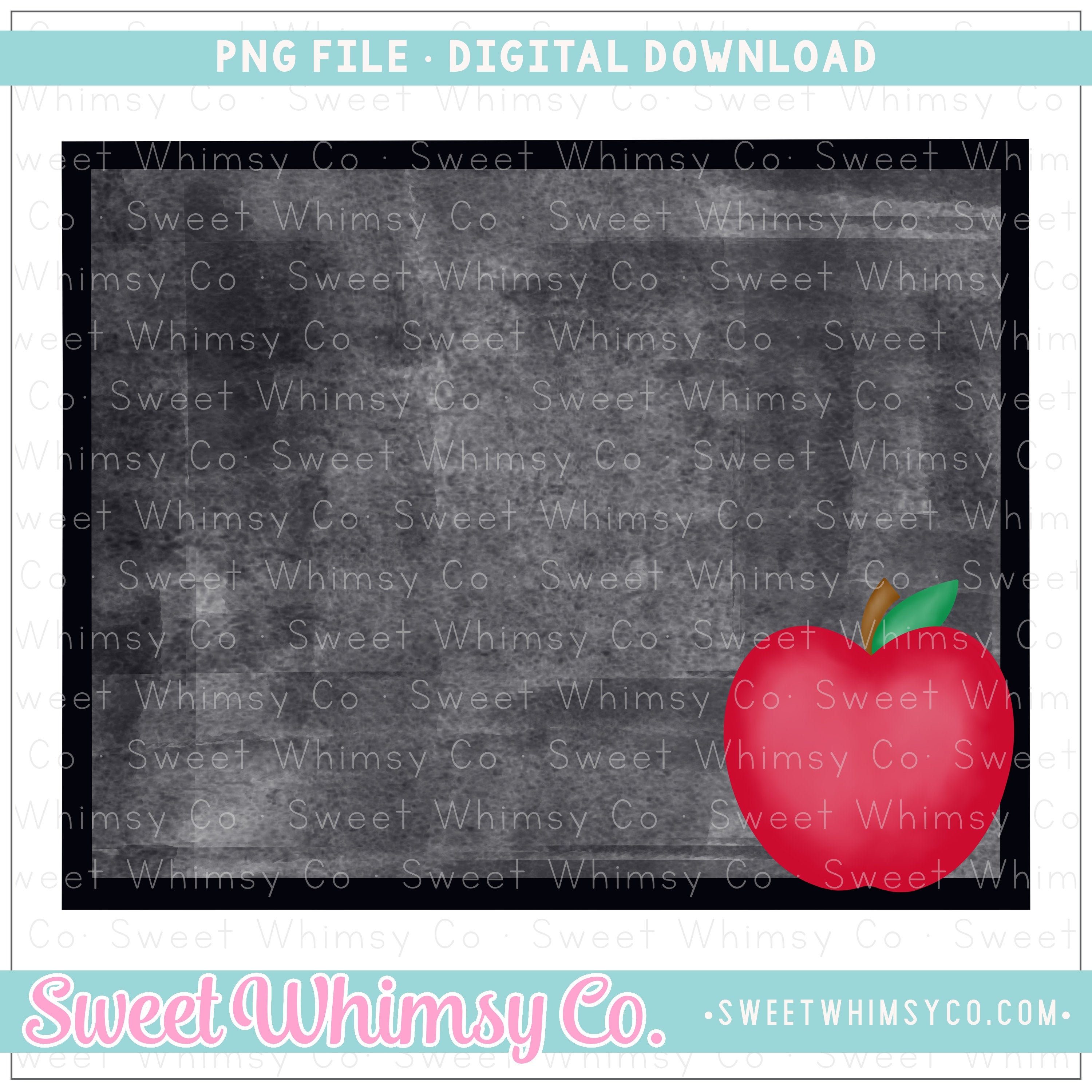 Chalkboard With Apple Clipart