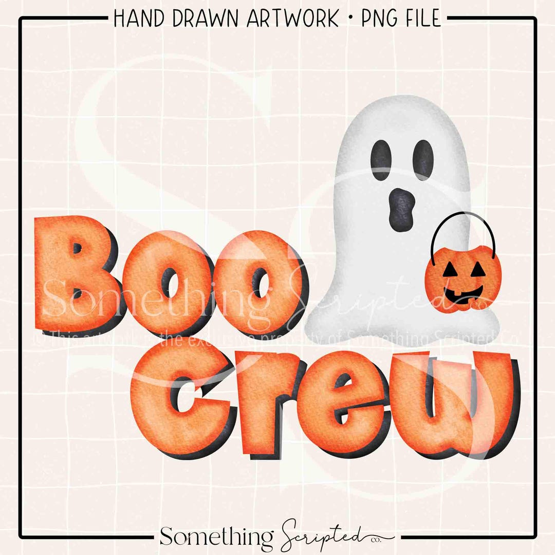Boo Crew Ghost Halloween PNG Sublimation Design, Halloween Clipart ...