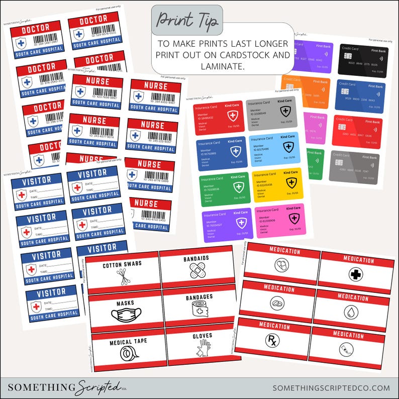 Doctor Pretend Play Set: Hospital Role Play Printables (instant ...