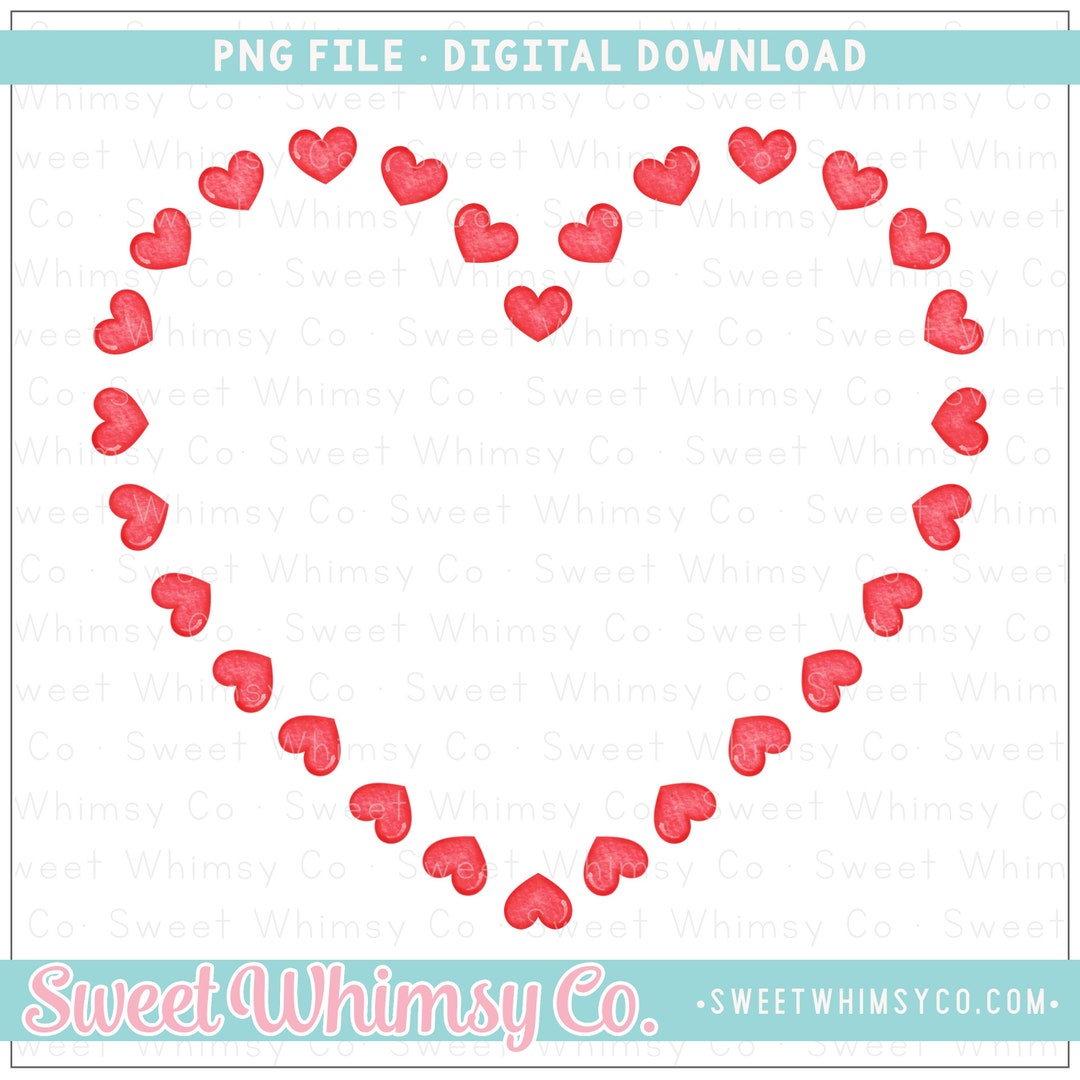 Red Heart Frame PNG Sublimation Design, Valentine Clipart Printable ...