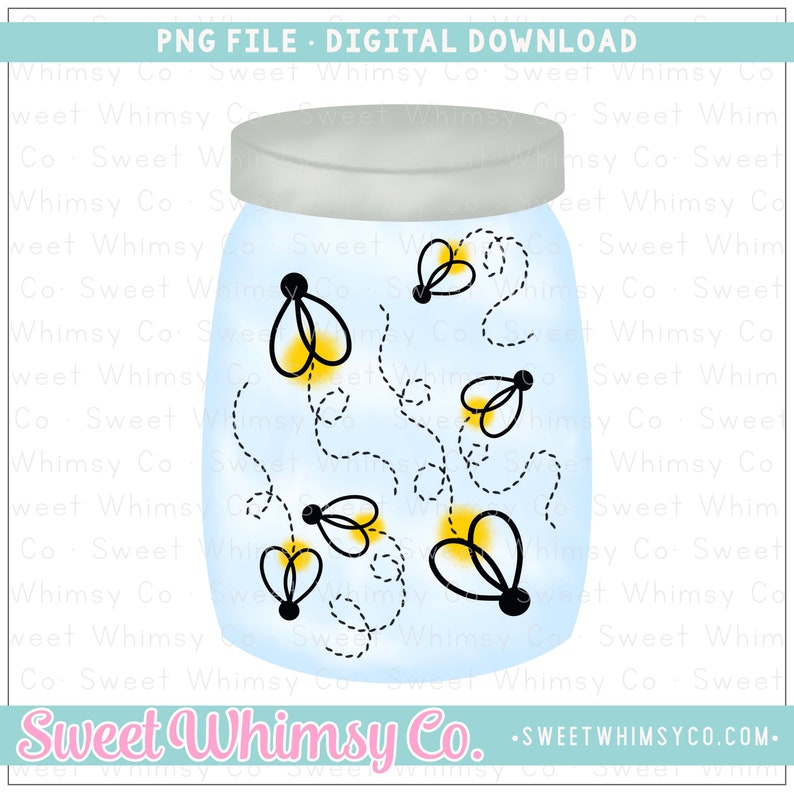 Firefly Jar PNG Sublimation Design Lightning Bug Clipart | Etsy