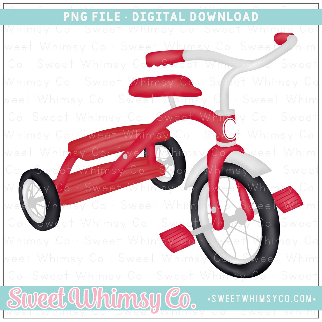Red Tricycle PNG Sublimation Design Tricycle Clipart Printable Digital ...