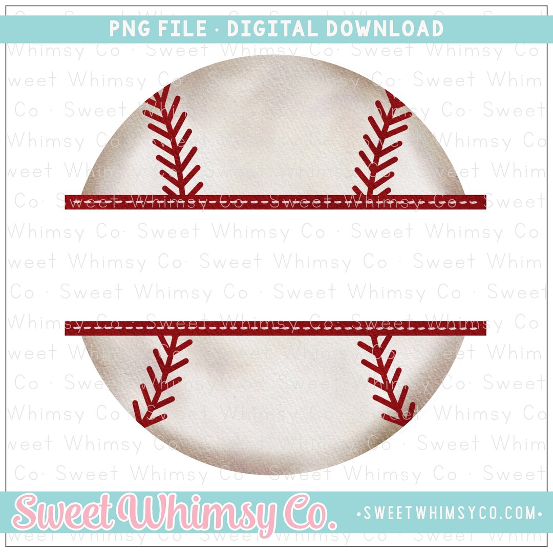 Split Baseball PNG Sublimation Design Baseball Clipart Printable ...