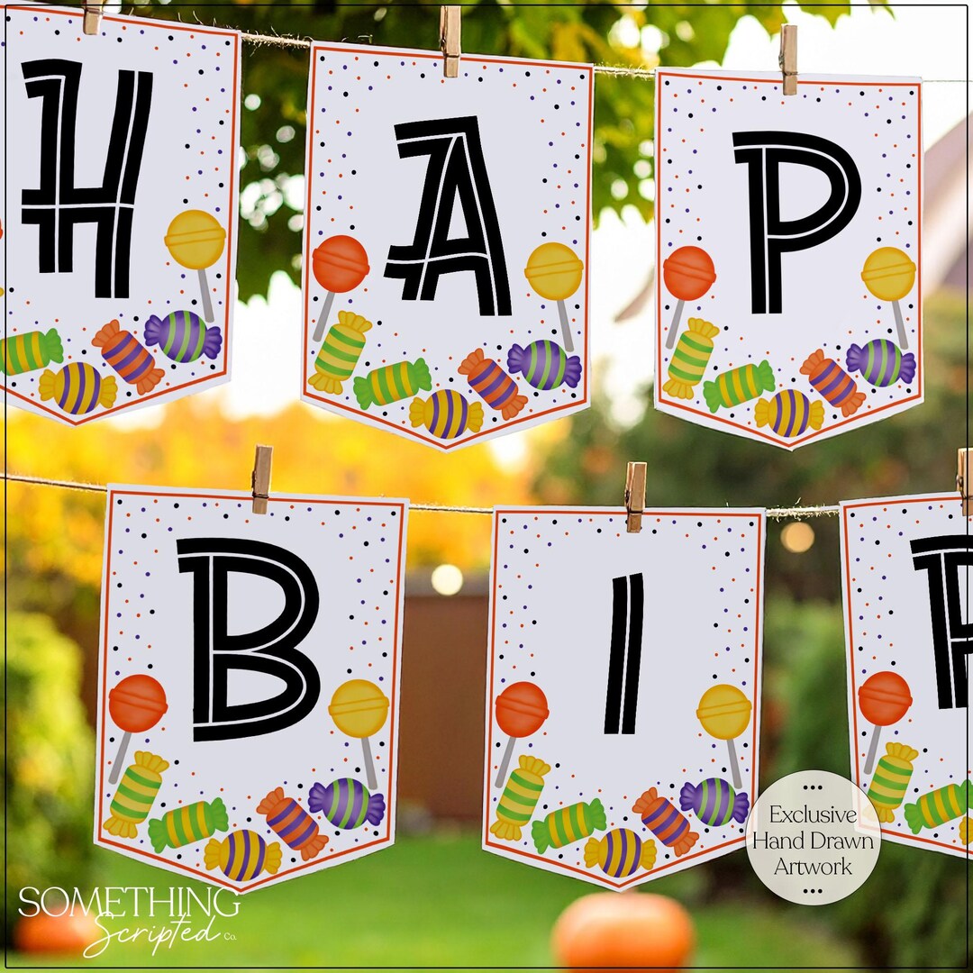 Halloween Candy Banner: Editable Party Decor Printable (instant ...