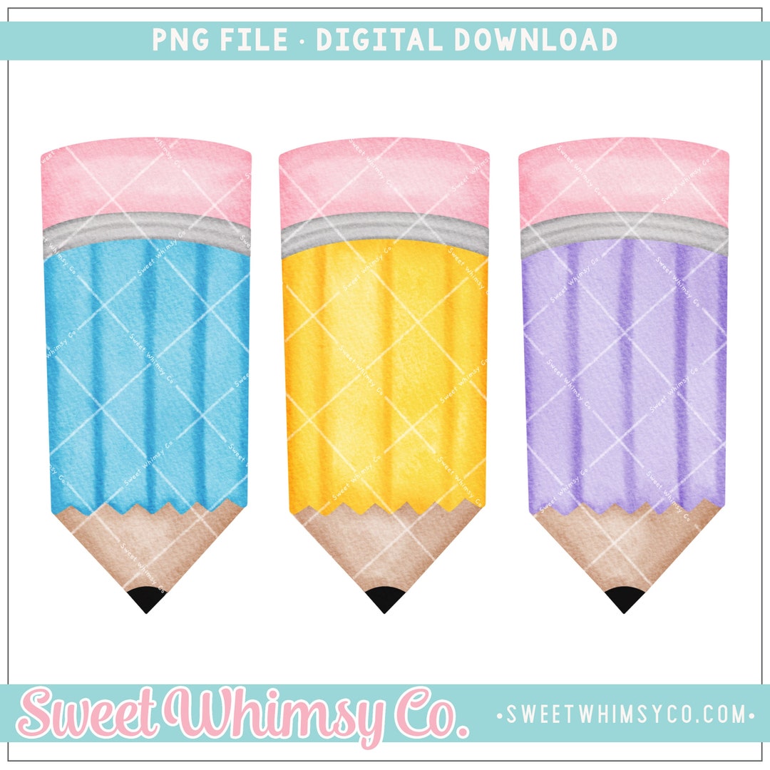 Chunky Pencils PNG Sublimation Design Back to School - Etsy