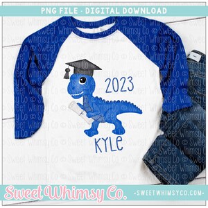 Blue Graduation Dinosaur PNG Sublimation Design, School Graduation ...