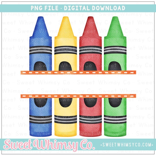 Crayon Box PNG Sublimation Design Back to School Clipart - Etsy
