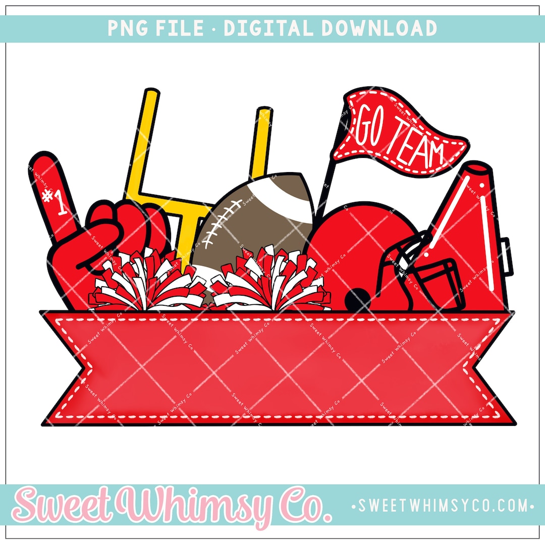 Red and White Football Team Banner PNG Sublimation Design - Etsy
