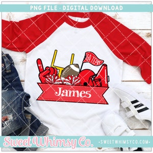 Red and White Football Team Banner PNG Sublimation Design - Etsy