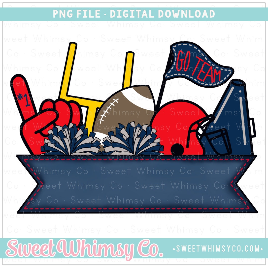 Red and Navy Football Team Banner PNG Sublimation Design - Etsy