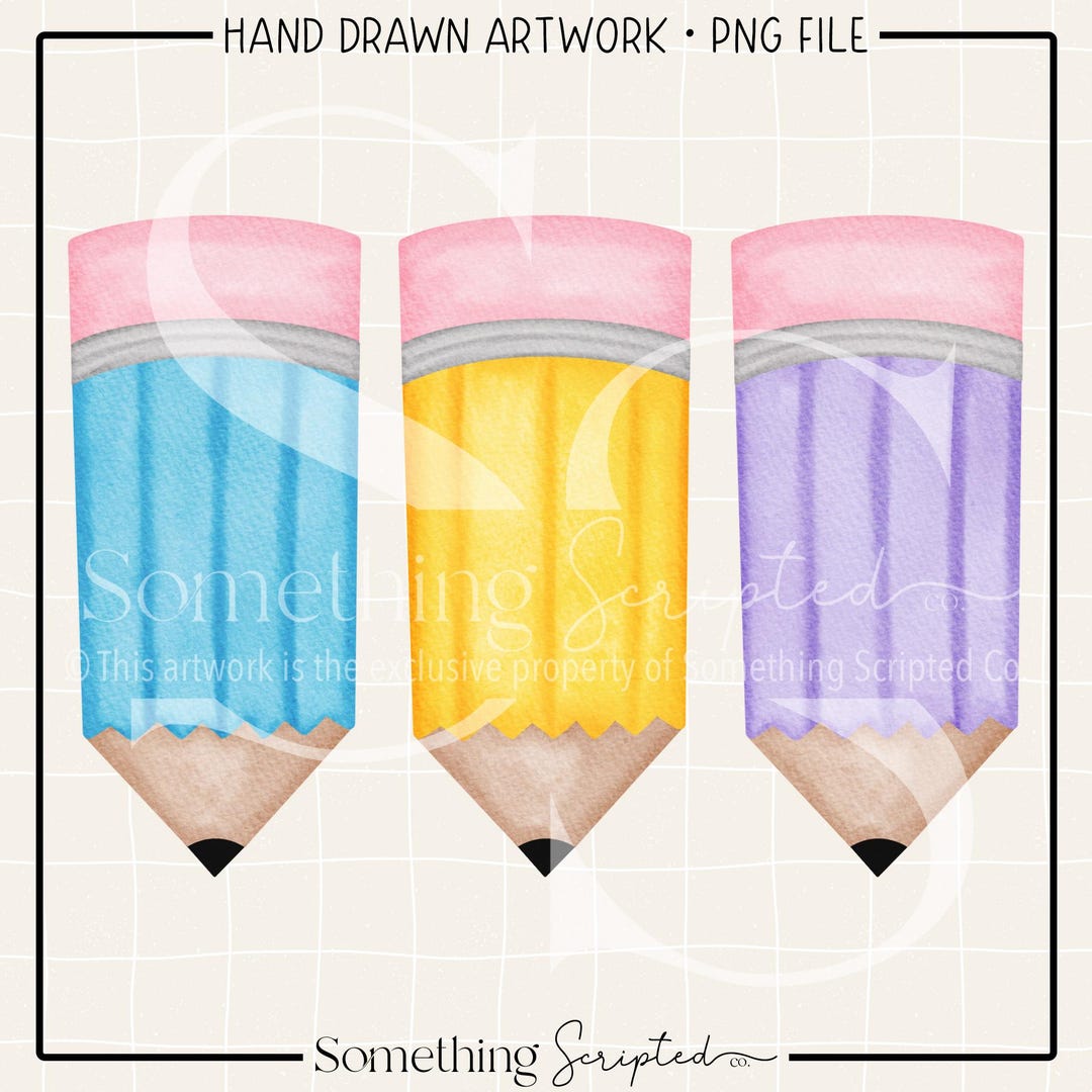 Chunky Pencils PNG Sublimation Design, Back to School Printable Clipart ...