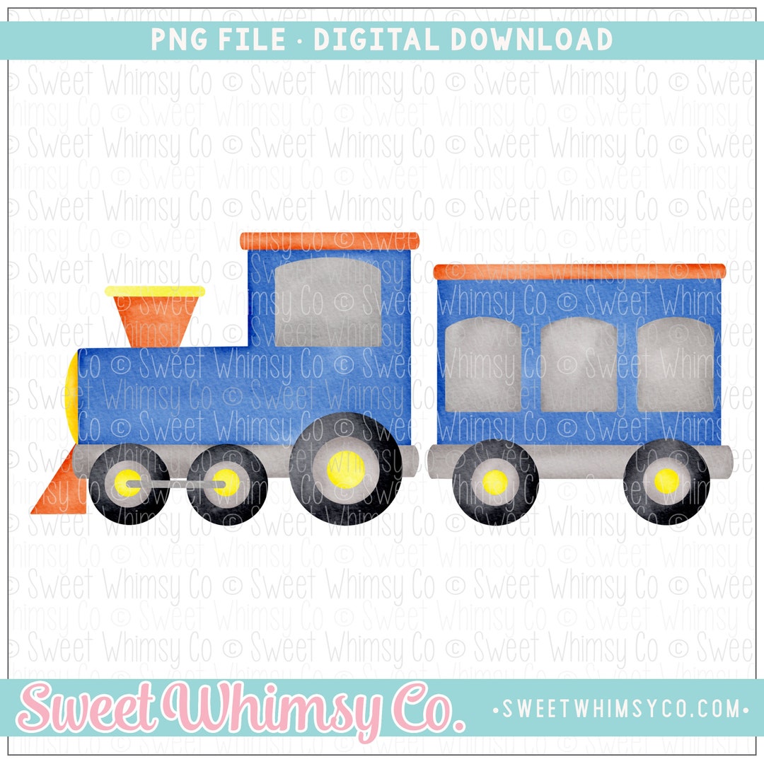 Blue Train PNG Sublimation Design Train Clipart Printable - Etsy