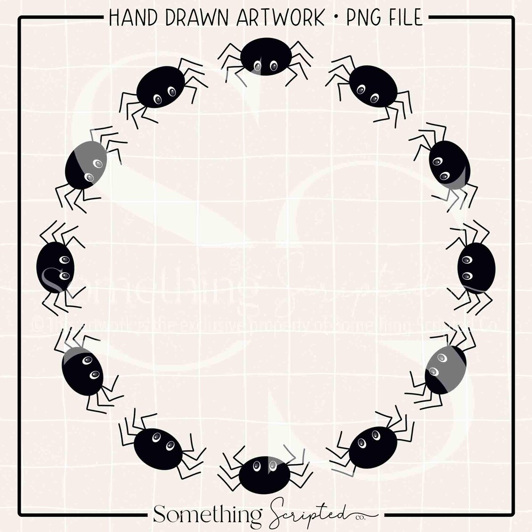 Spider Circle Frame Halloween PNG Sublimation Design, Halloween Clipart ...