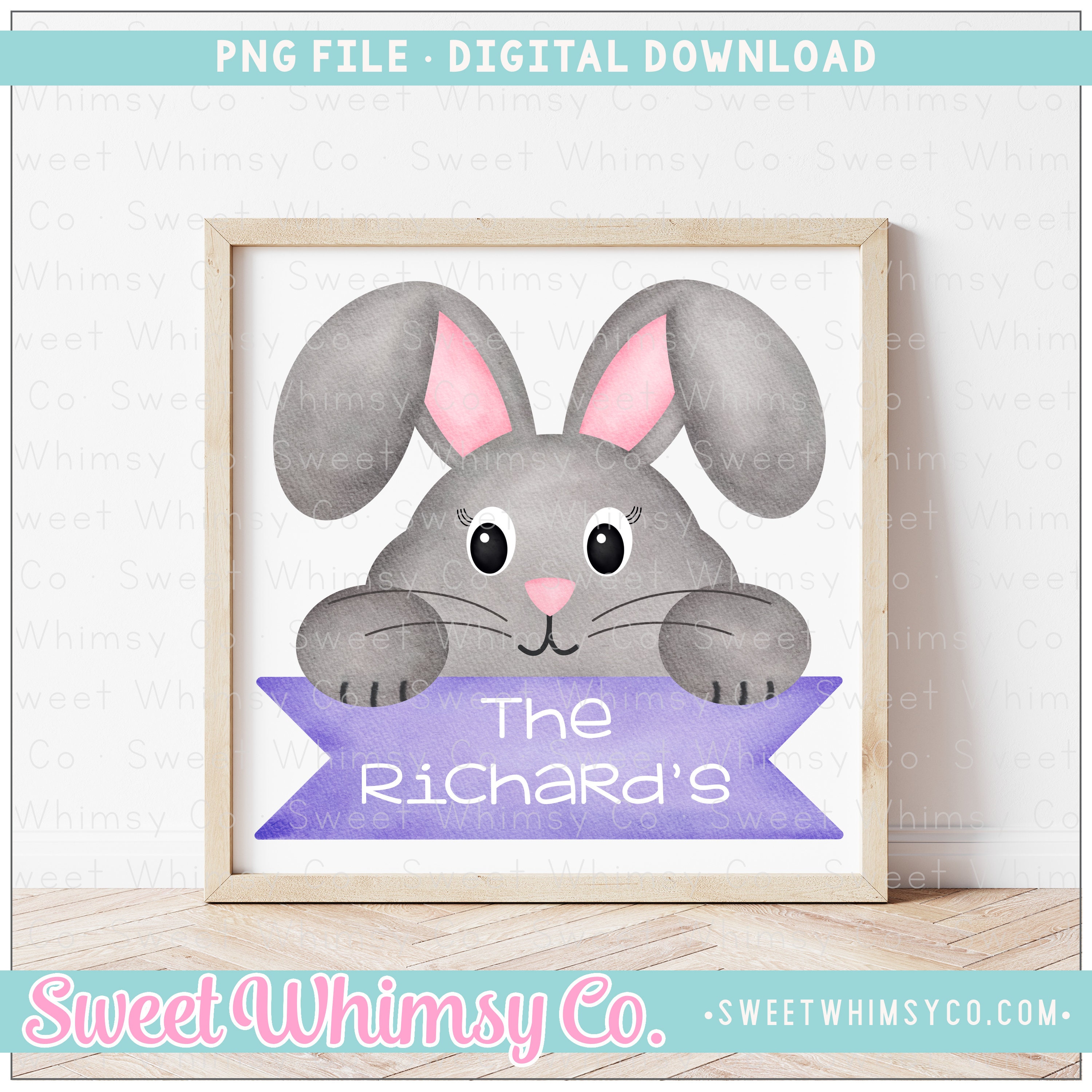 Purple Peeking Bunny PNG Sublimation Design Easter Printable - Etsy