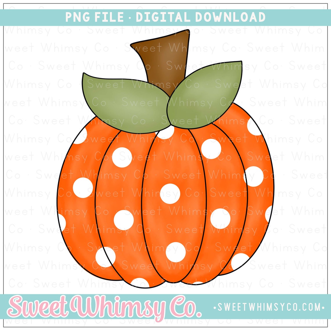 Polka Dot Pumpkin PNG Digital Download Clipart File - Etsy