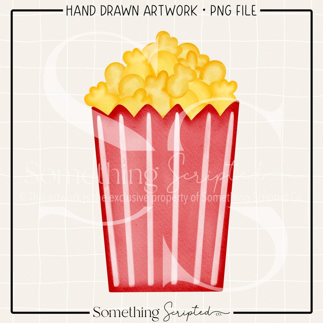 Popcorn PNG Sublimation Design, Fair Carnival Movie Printable Clipart ...