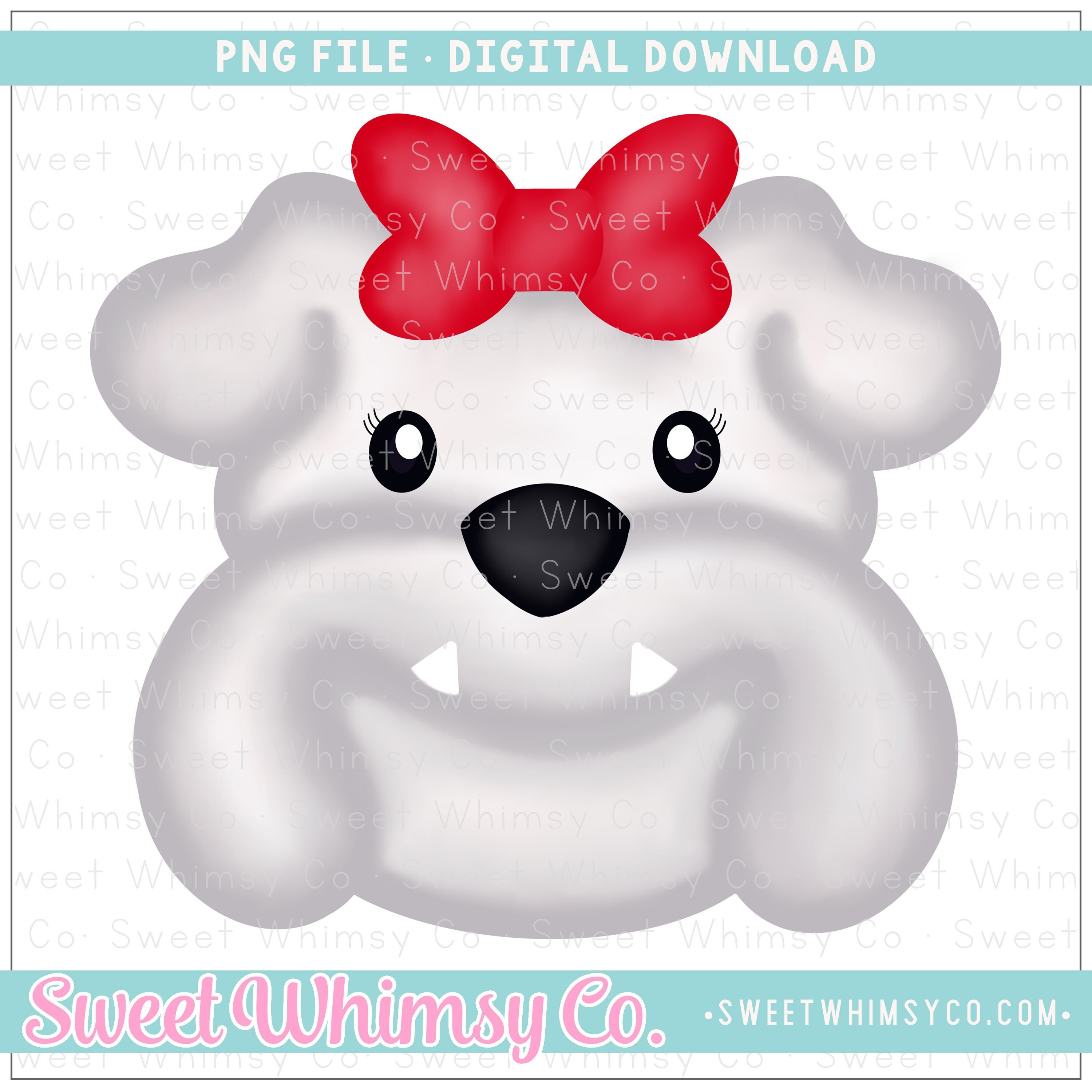 Bulldog Girl Red Bow PNG Sublimation Design Bulldog Clipart - Etsy