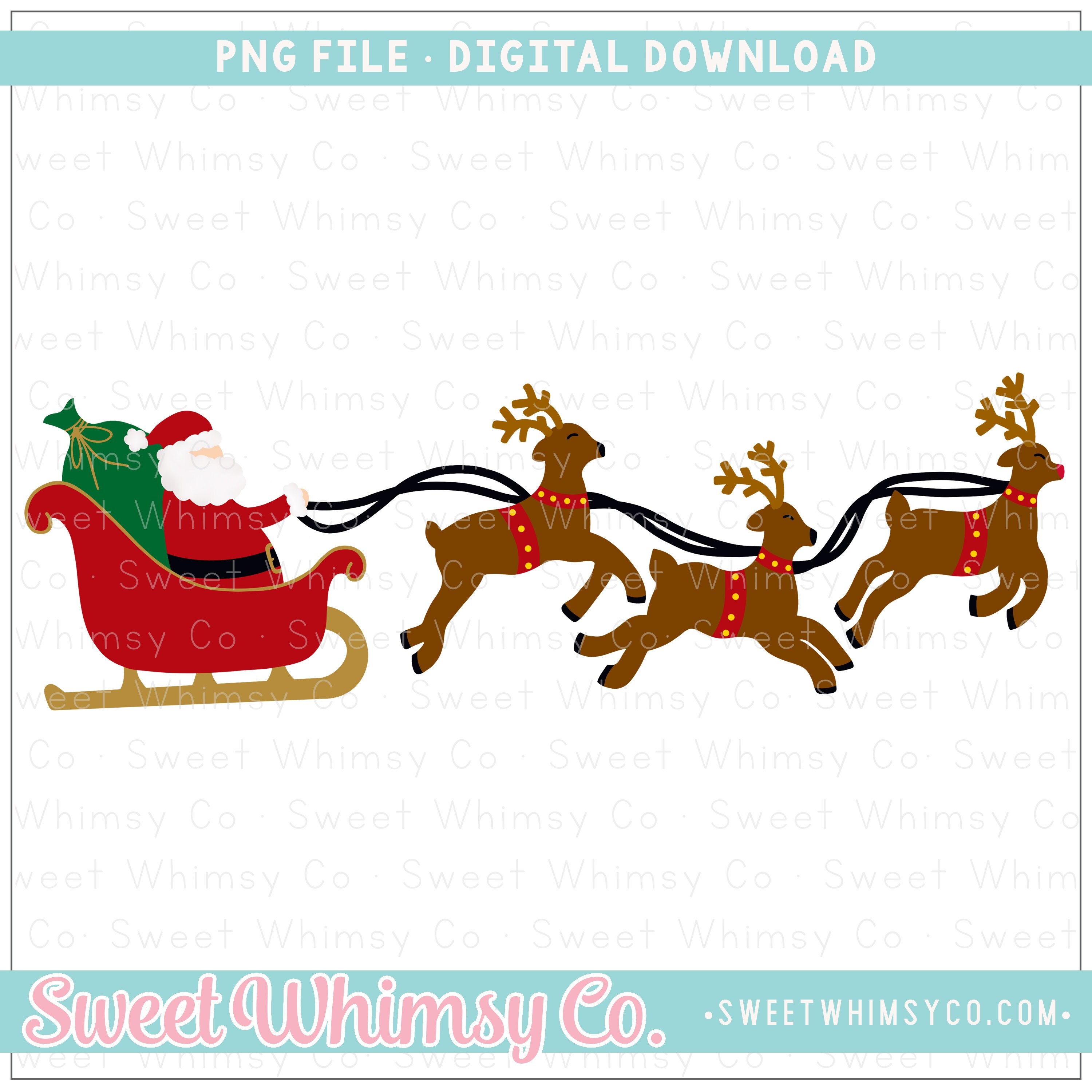 Reindeer Sleigh Clipart