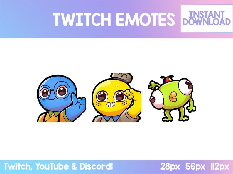 Kawaii Peak Game Emotes: Twitch/discord Stream Emoji Set (digital ...