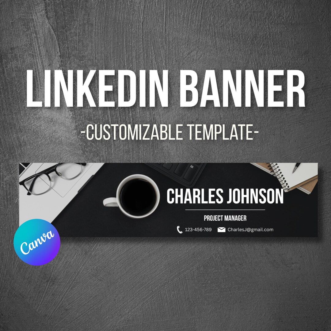 Black Table Professional Clean Linkedin Banner | Canva Template for ...