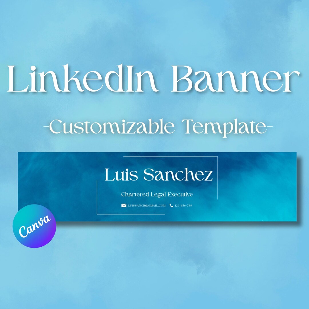 Blue Watercolor Linkedin Banner | Canva Template for Personal Branding ...