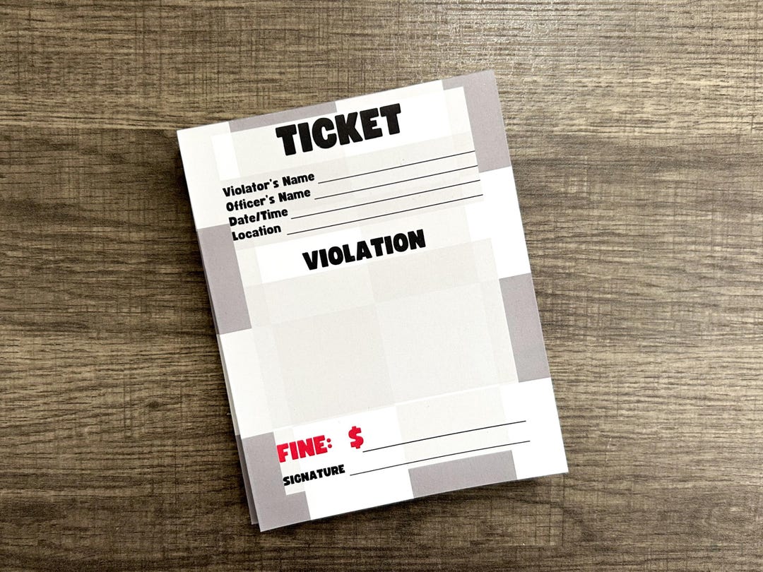 Police Officer Ticket Kids Pretend Play Notepad | Imagination Dramatic Creative Play | Playroom ...