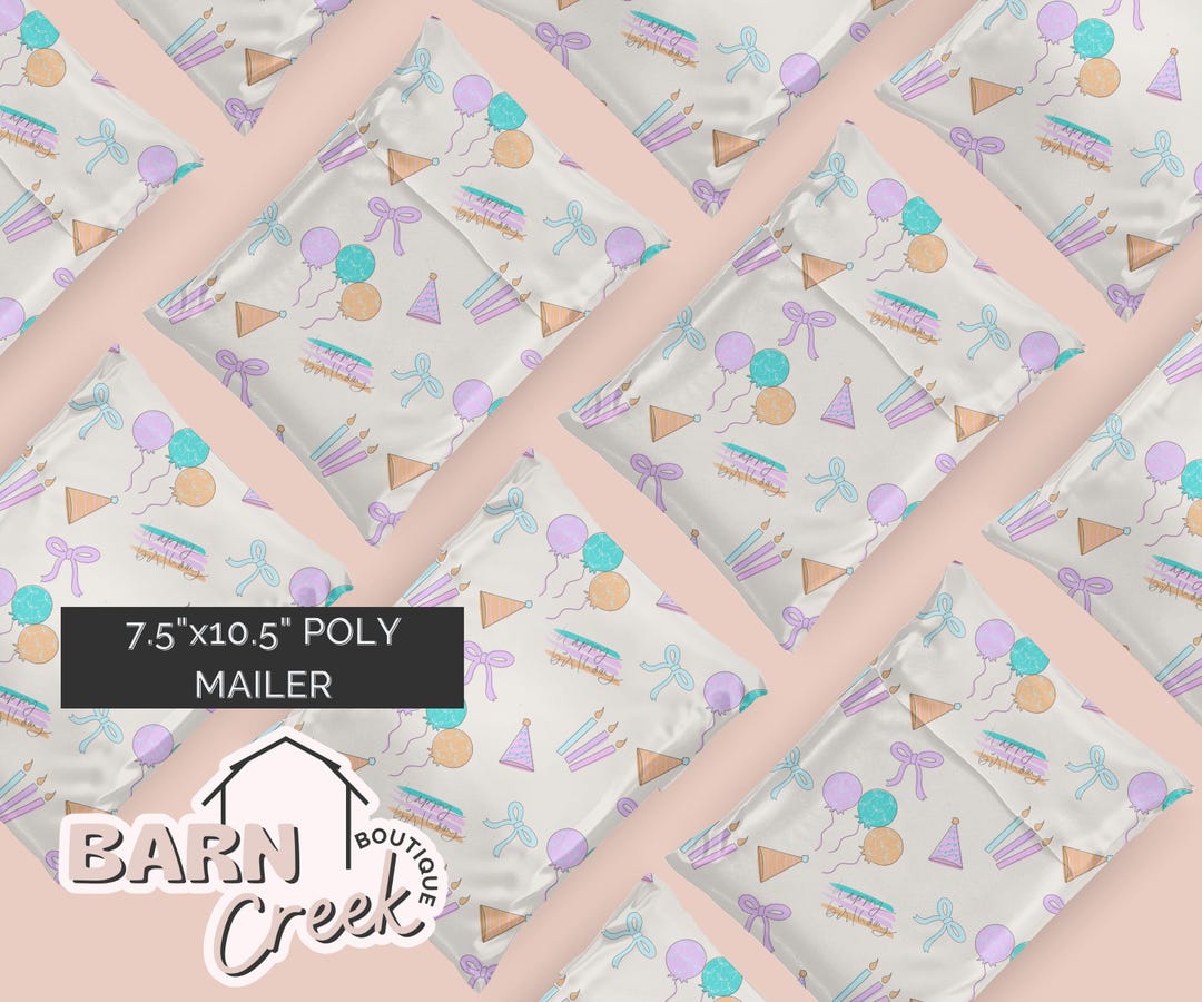Happy Birthday Poly Mailer | Small Business Shipping Supplies | Love ...