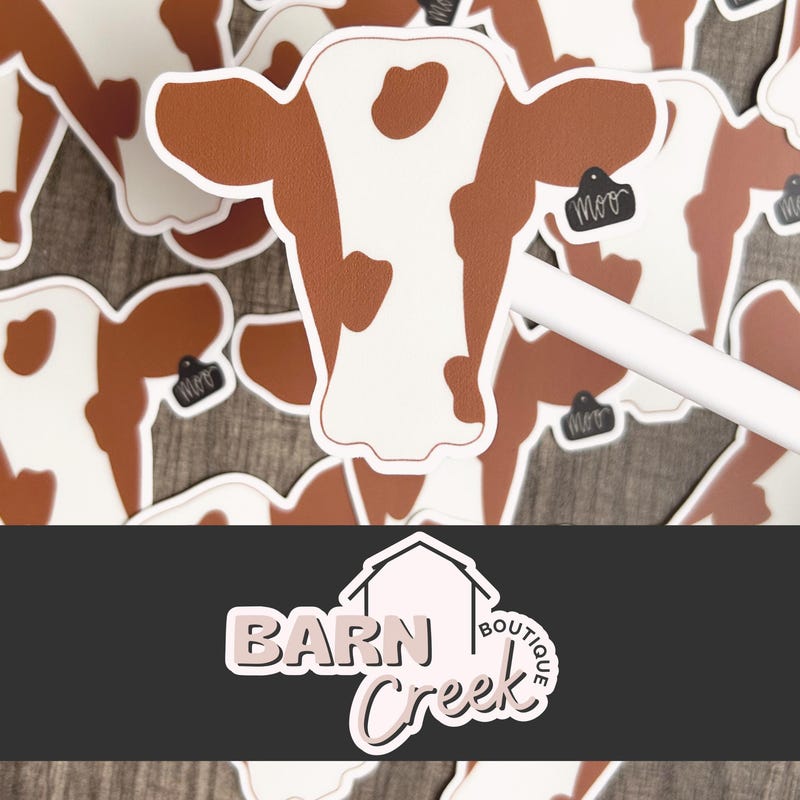 Cow Head Decal - Etsy