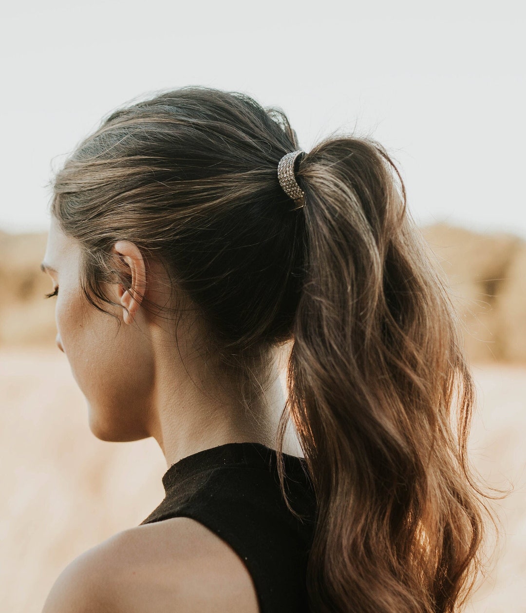 Rhinestone Metal Ponytail Cuff, Hair Accessories Hair Clip, Gold ...