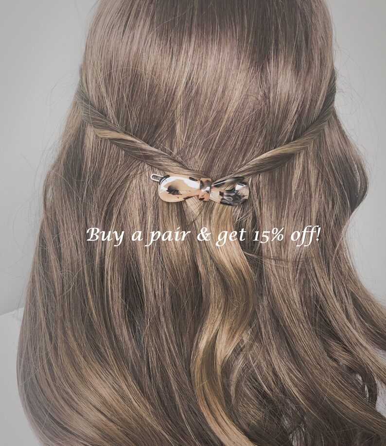 Small Tortoise Shell Hair Barrette Hair Clip Bow Acetate - Etsy