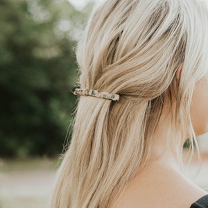 Tortoise Shell Hair Clip Acetate Domed Barrette Thin Long Geometric ...