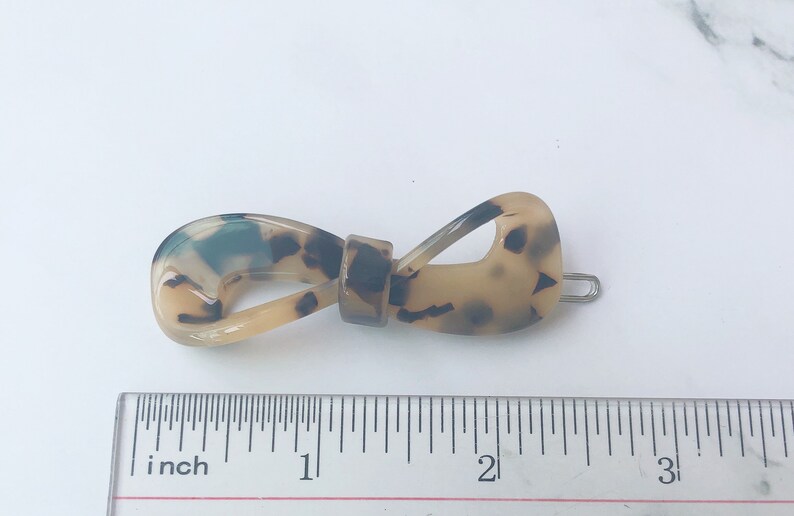 Small tortoise shell hair barrette hair clip Bow acetate hair | Etsy