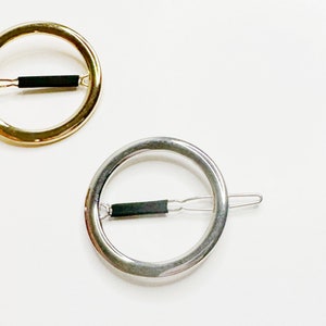 Circle Hair Clip Hollow Geometric Hoop Round Gold or Silver Metal Hair ...