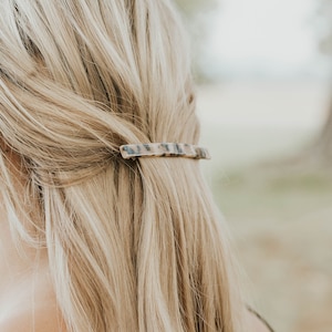 Tortoise Shell Hair Clip Acetate Domed Barrette Thin Long Geometric ...