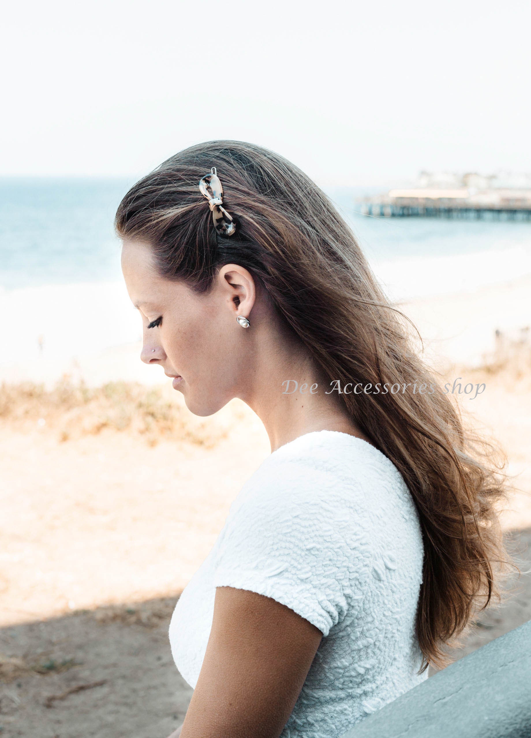 Small Tortoise Shell Hair Barrette Hair Clip Bow Acetate - Etsy