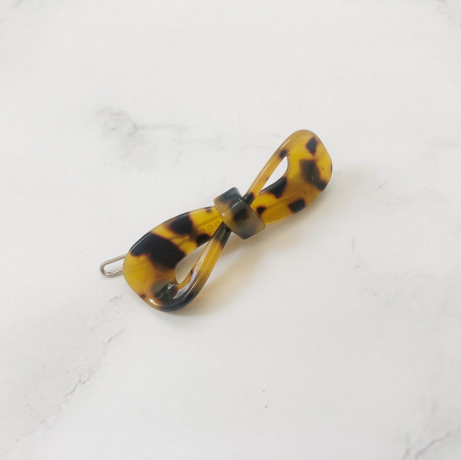 Small tortoise shell hair barrette hair clip Bow acetate hair | Etsy