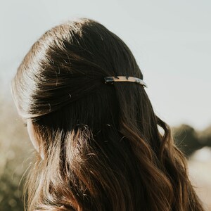 Tortoise Shell Hair Clip Acetate Domed Barrette Thin Long Geometric ...