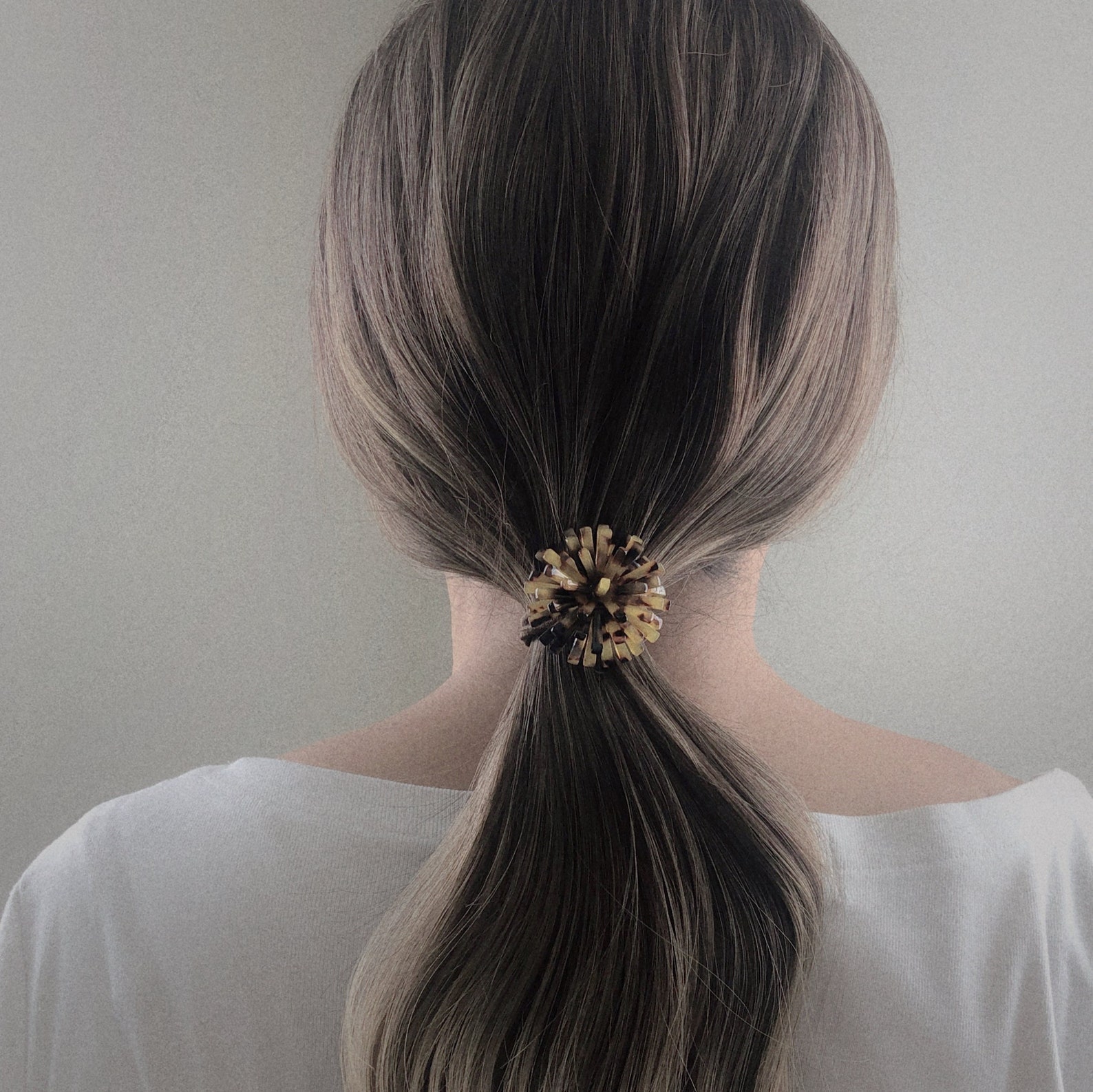 Tortoise Dandelion Acrylic Elastic Hair Tie Elegant Ponytail - Etsy