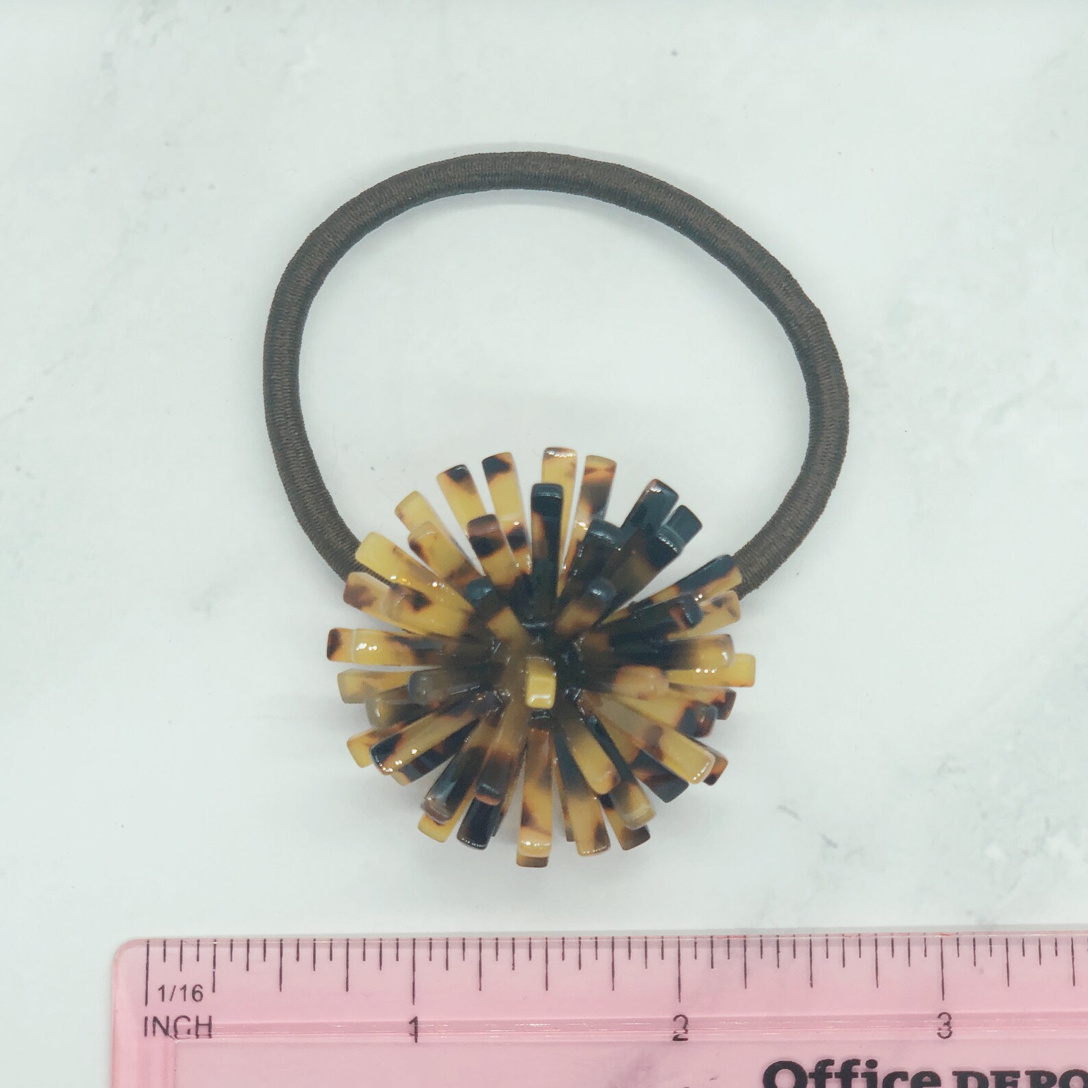 Tortoise dandelion acrylic elastic hair tie Elegant ponytail | Etsy
