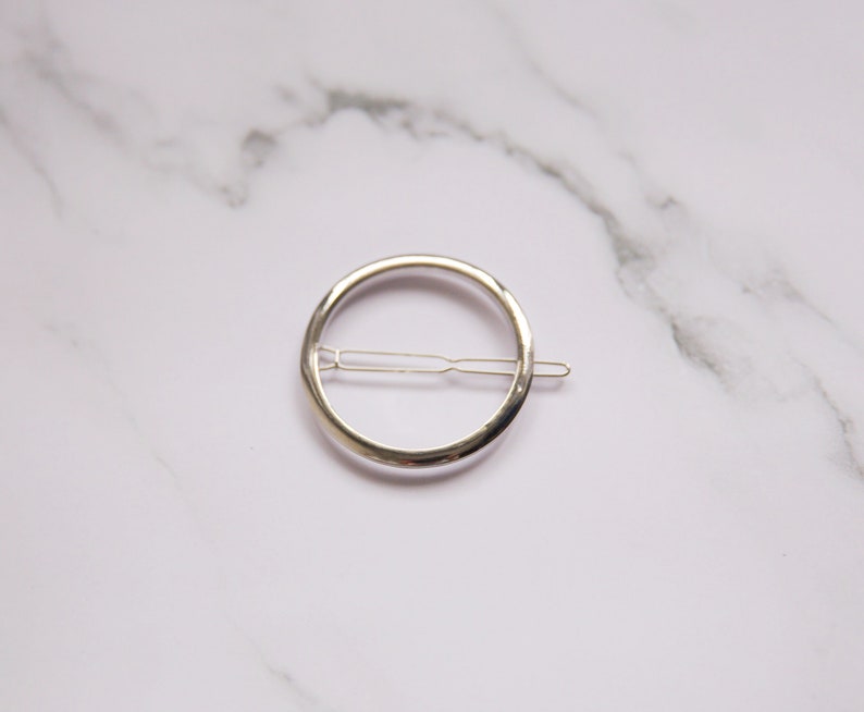Circle Hair Clip Hollow Geometric Hoop Round Gold or Silver - Etsy