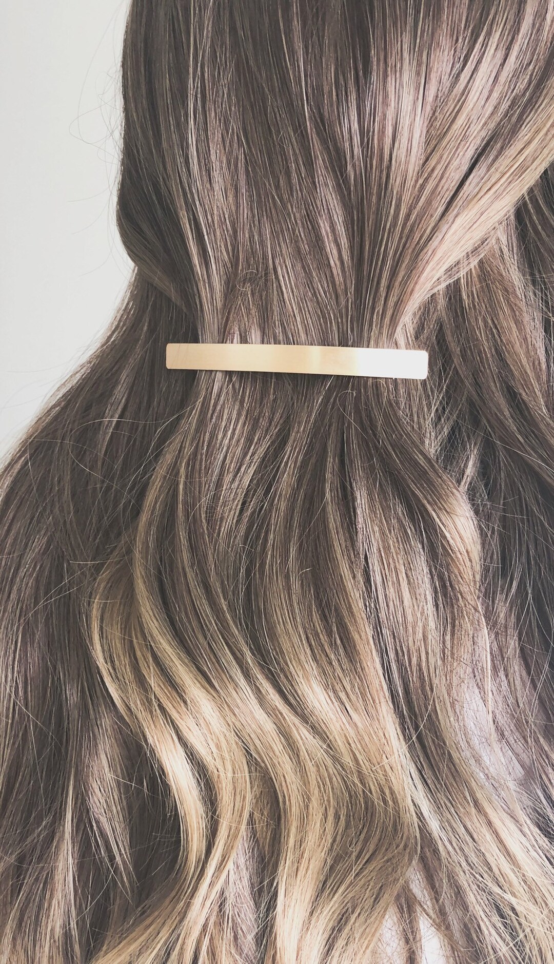 Bar Hair Clip in Gold or Silver Domed Metal Barrettes - Etsy