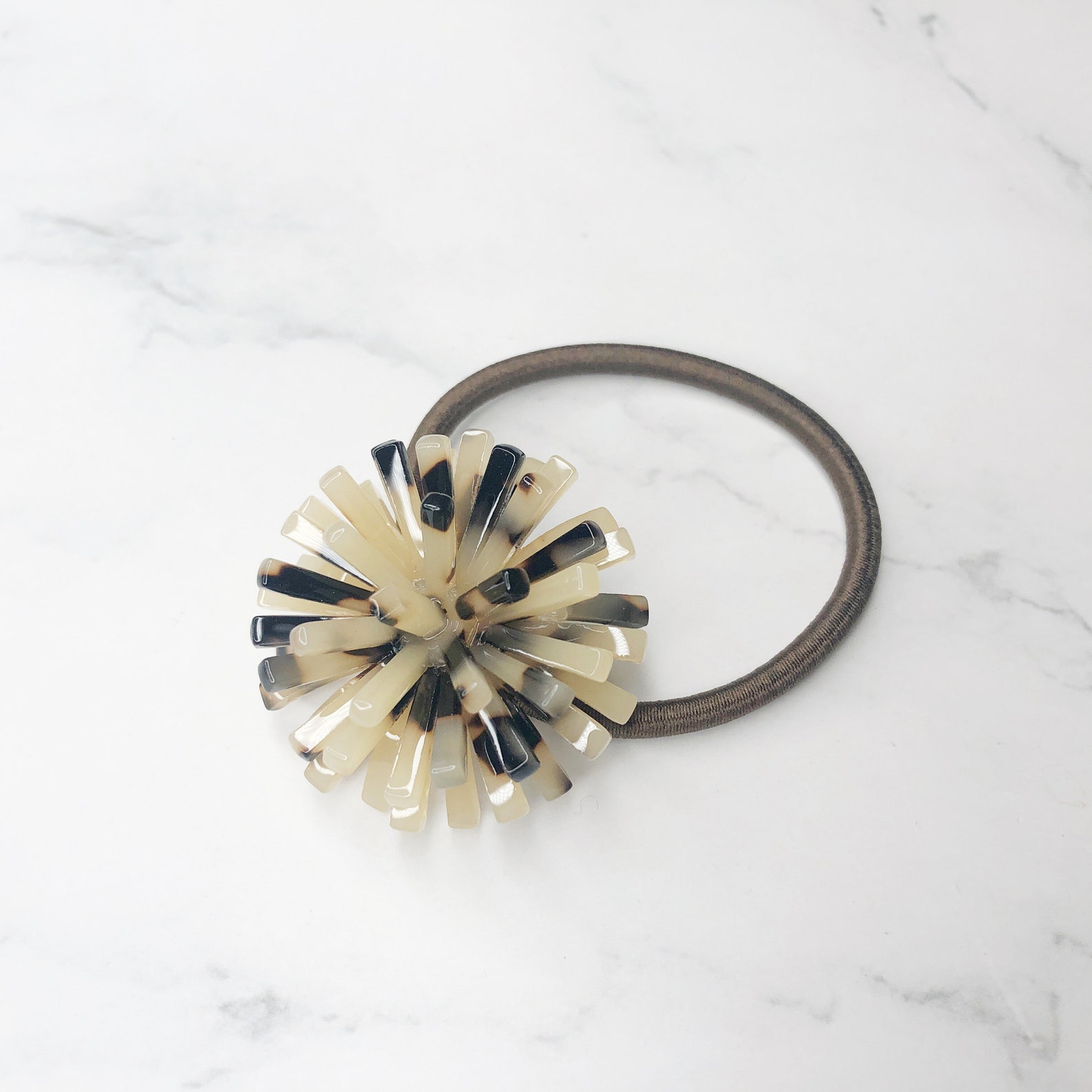 Tortoise Dandelion Acrylic Elastic Hair Tie Elegant Ponytail | Etsy