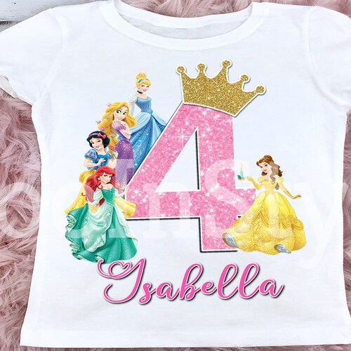 Disney Princess Birthday Shirtprincess Birthday Shirt Girls - Etsy