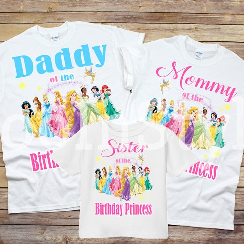 Disney Princess Family Birthday Shirts Disney Princesses - Etsy